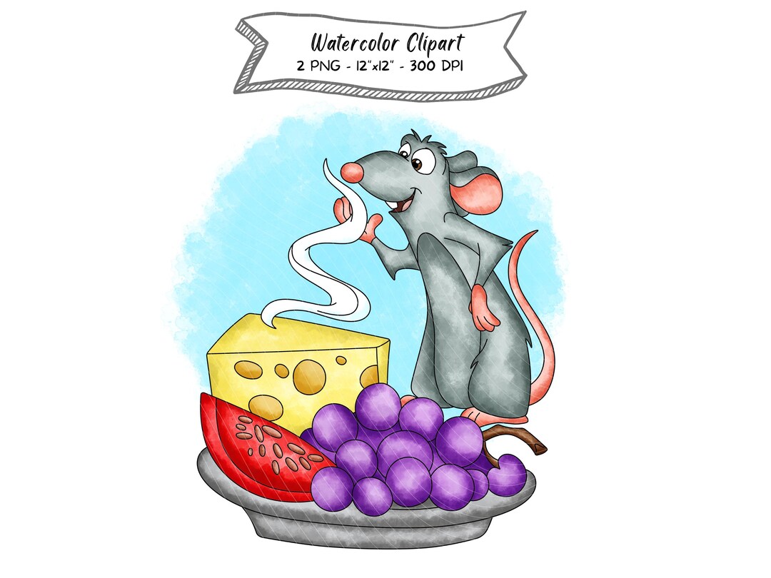 Ratatouille Clipart, Watercolor PNG, Cartoon Movie, Remy - Etsy