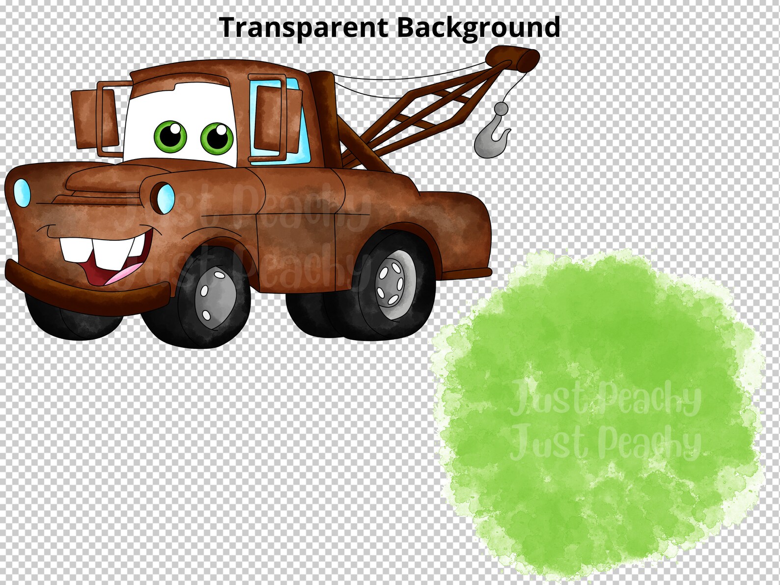 Mater Cars Movie Watercolor Clipart: Cartoon PNG (digital Download) - Etsy