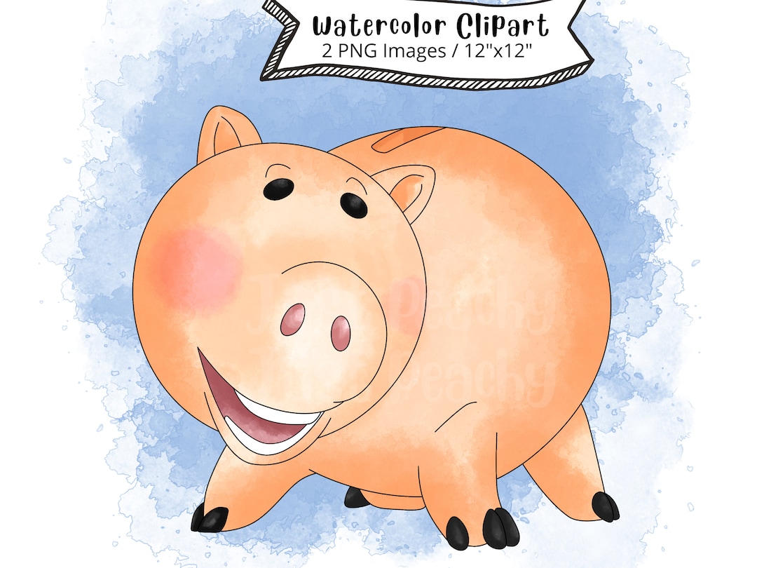 Hamm Toy Story Watercolor Clipart, Cute Cartoon Illustration, Buzz ...