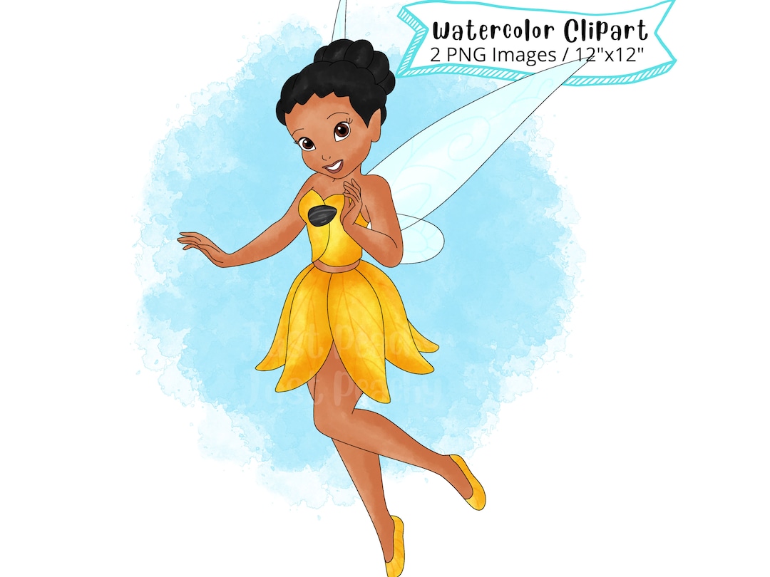 Iridessa From Tinkerbell Hand Drawn Watercolor Clipart, Cute Cartoon ...