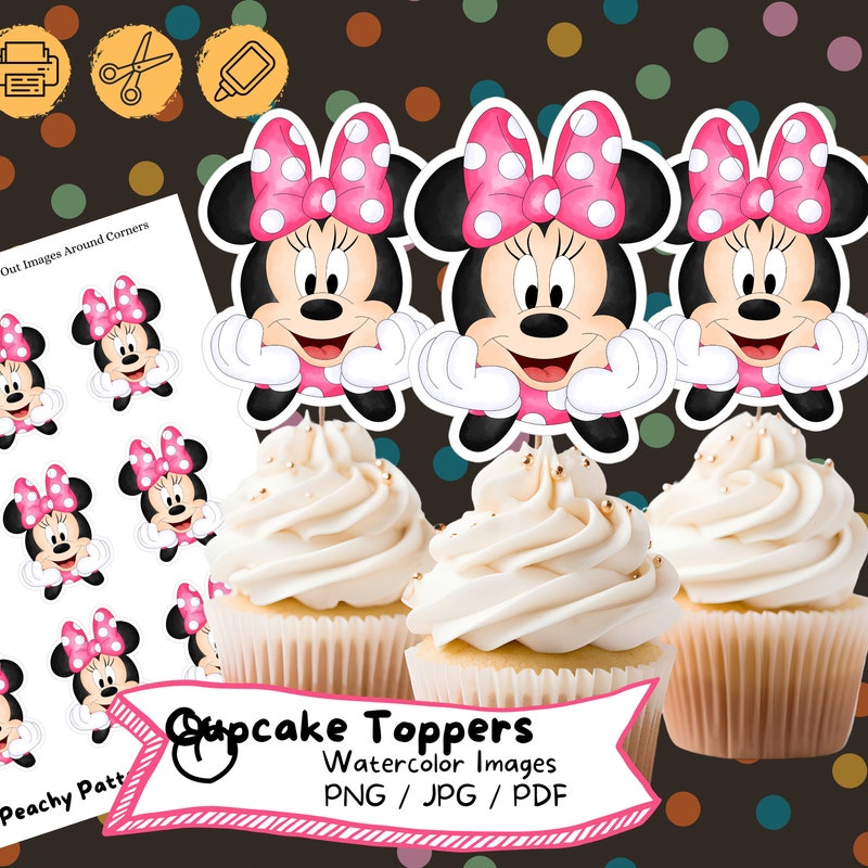 Minnie Mouse Cake Topper Printable - Etsy