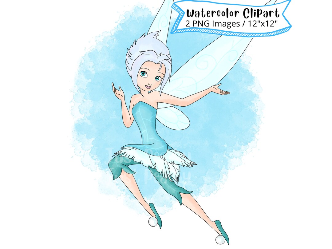 Periwinkle From Tinkerbell Hand Drawn Watercolor Clipart, Cute Cartoon ...