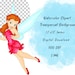 Rosetta From Tinkerbell Hand Drawn Watercolor Clipart, Cute Cartoon ...