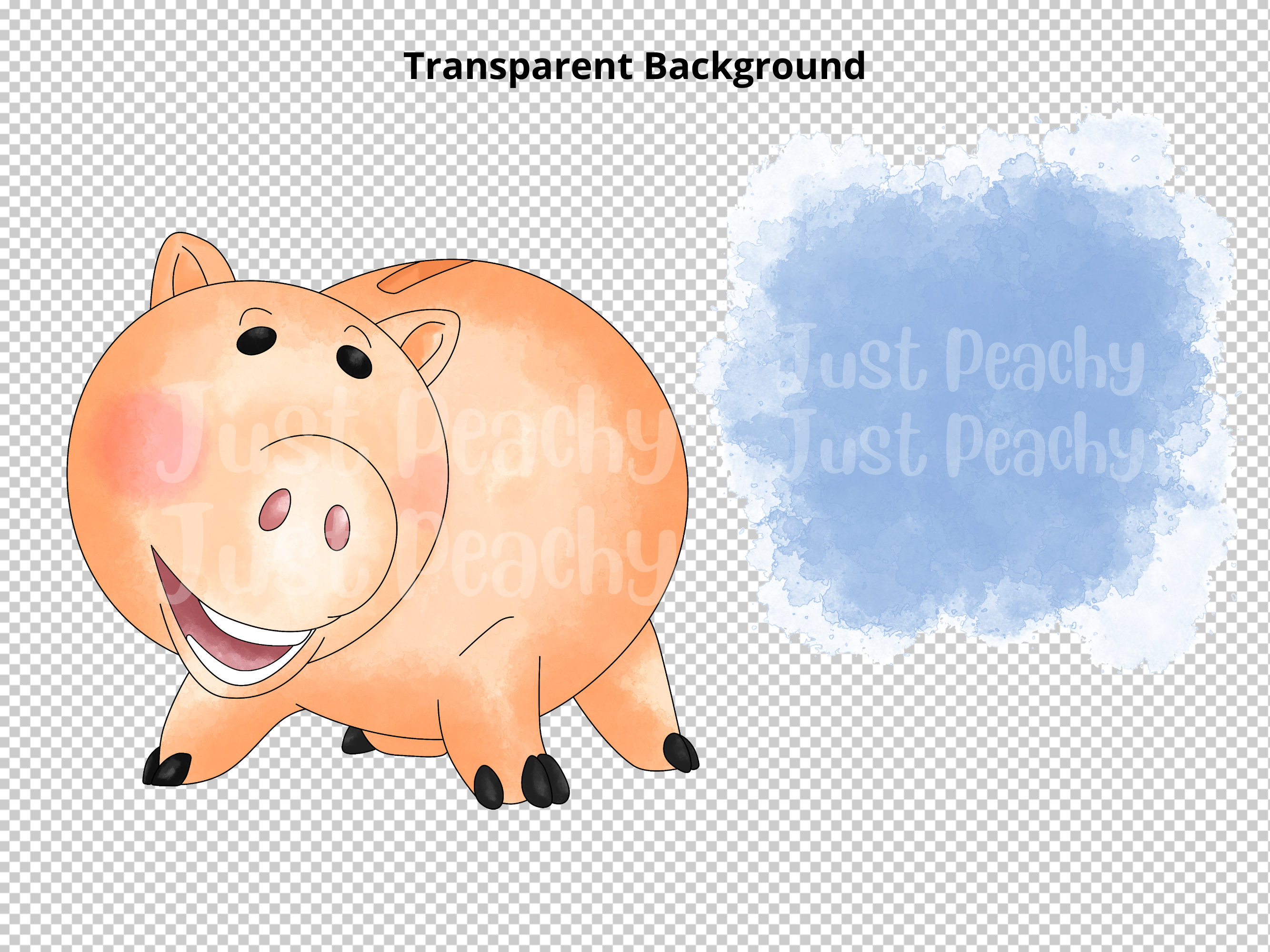 Hamm Toy Story Watercolor Clipart, Cute Cartoon Illustration, Buzz ...