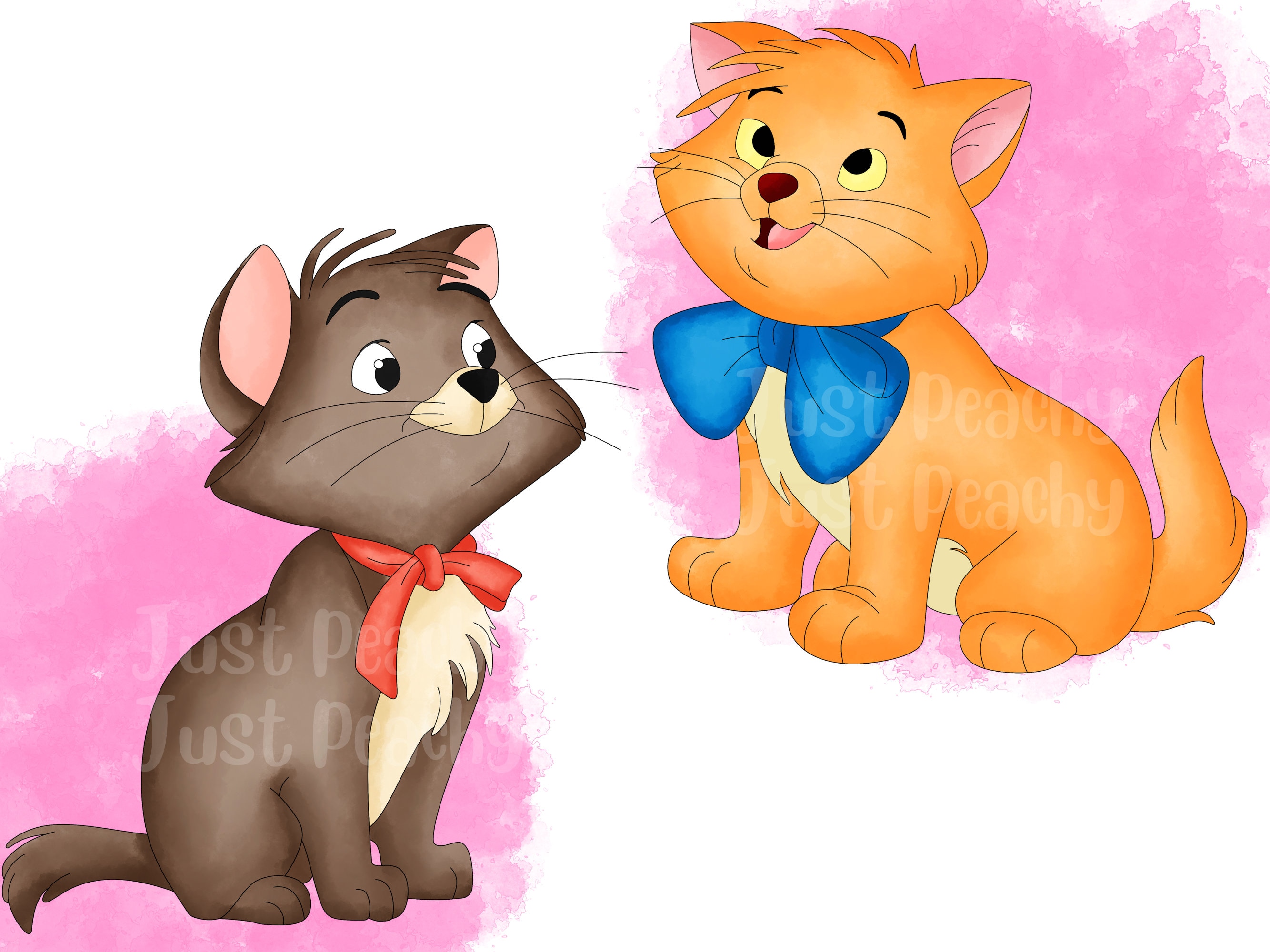 Marie Cat Watercolor Clipart Set: Hand-drawn Cartoon (digital Download ...