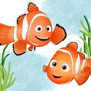 Finding Nemo Watercolor Clipart, Cute Cartoon Illustration, Dory, Under ...