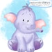 Heffalump From Winnie the Pooh Hand Drawn Watercolor Clipart, Cute ...