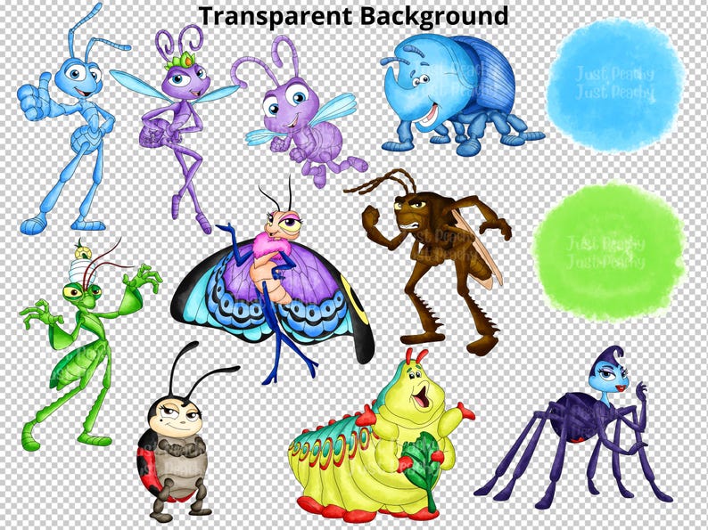 A Bug's Life Watercolor Clipart Set, Nursery Decor (digital Download ...