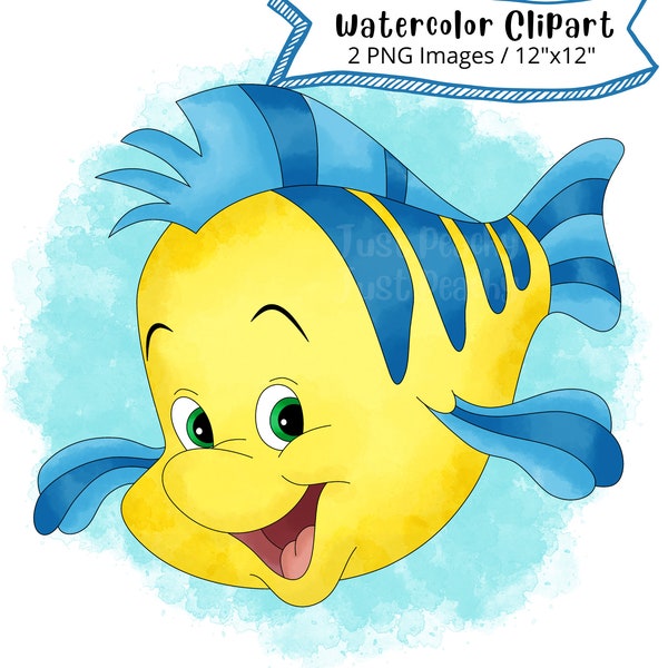 Flounder Little Mermaid Outline - Etsy