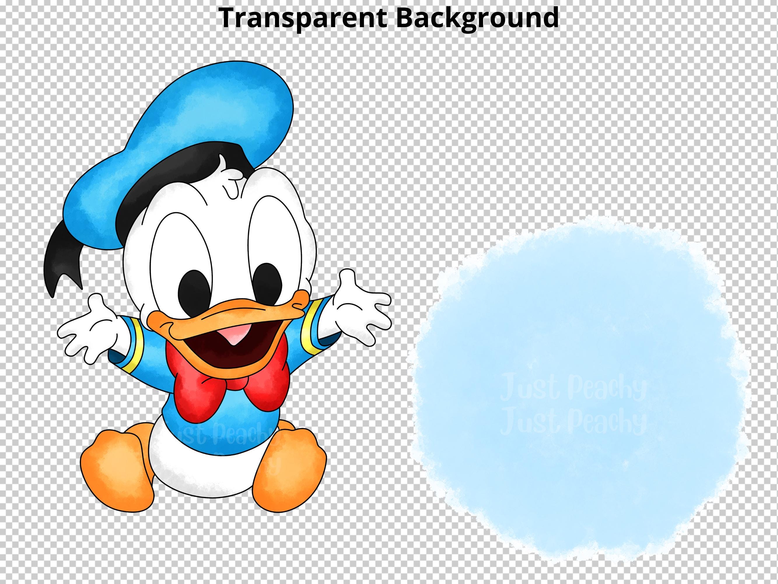 Baby Donald Duck Watercolor Clipart: Cartoon Illustration (PNG) - Etsy