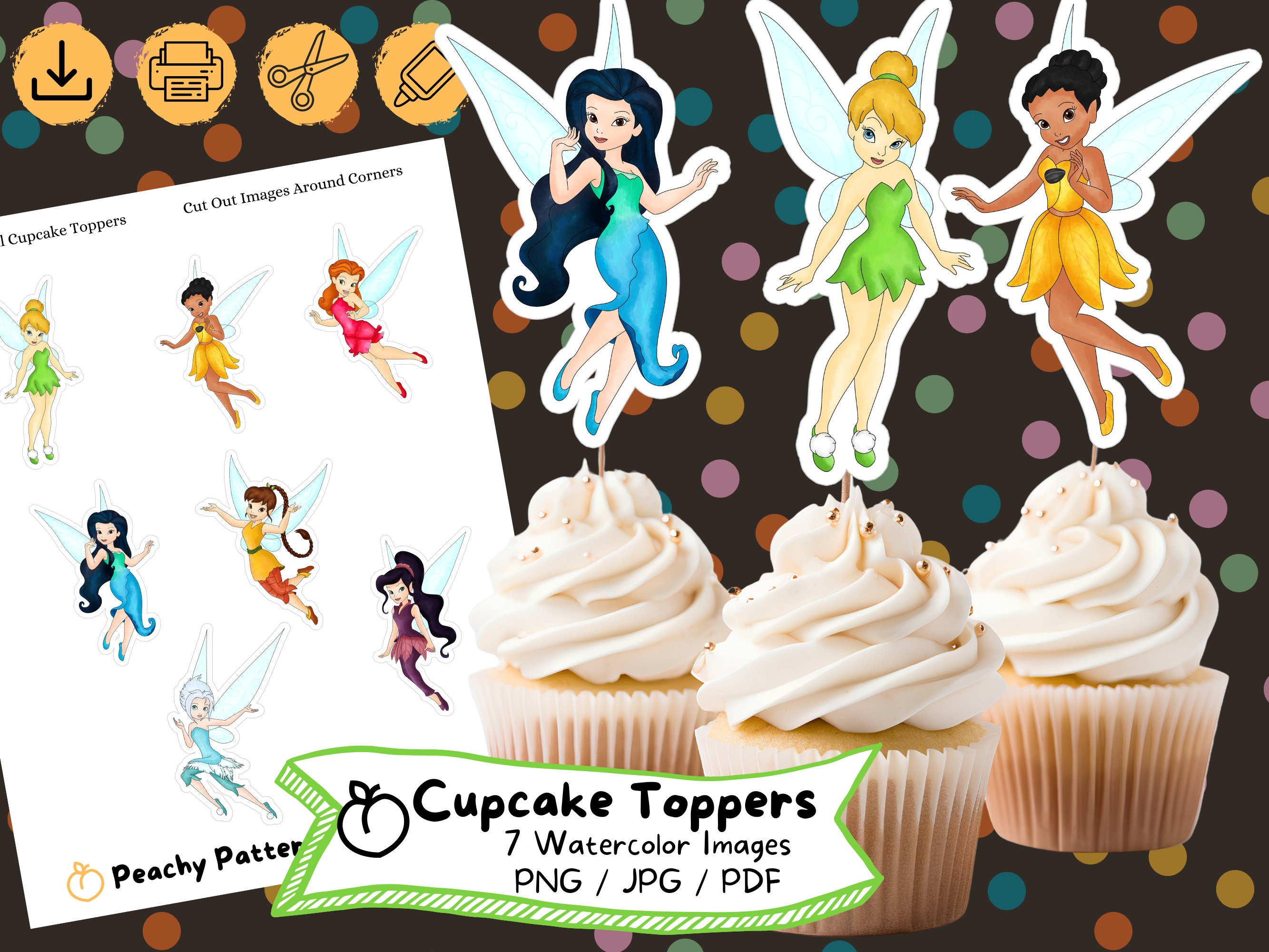 Tinkerbell Cupcake Topper