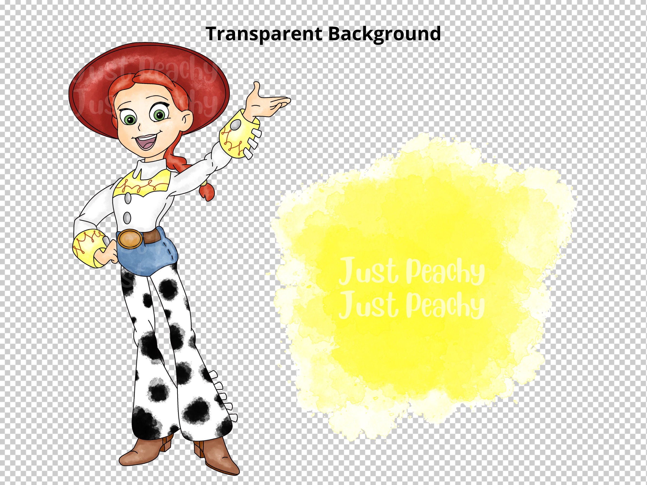 Jessie Toy Story Watercolor Clipart, Cute Cartoon Illustration, Buzz ...
