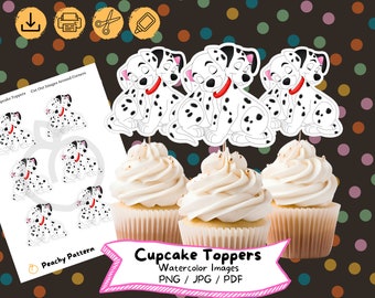 Dalmatians Cupcake Toppers Printable Dalmatians Birthday Party ...