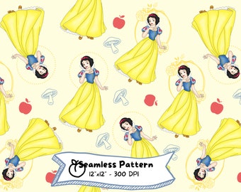 Snow White,princess Seamless Pattern,seamless Pattern,digital Paper ...