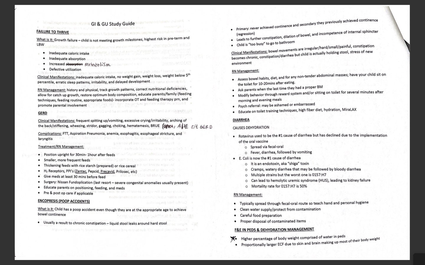 55-pg Complete Pediatric Study Guide for Cardiac, GI, GU, Respiratory ...