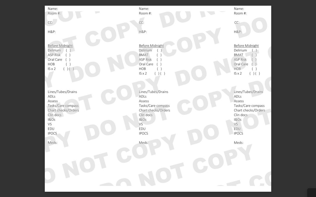Orthopedic/ Trauma/ Surgical Nurse Report Sheets for 3 Patients ...