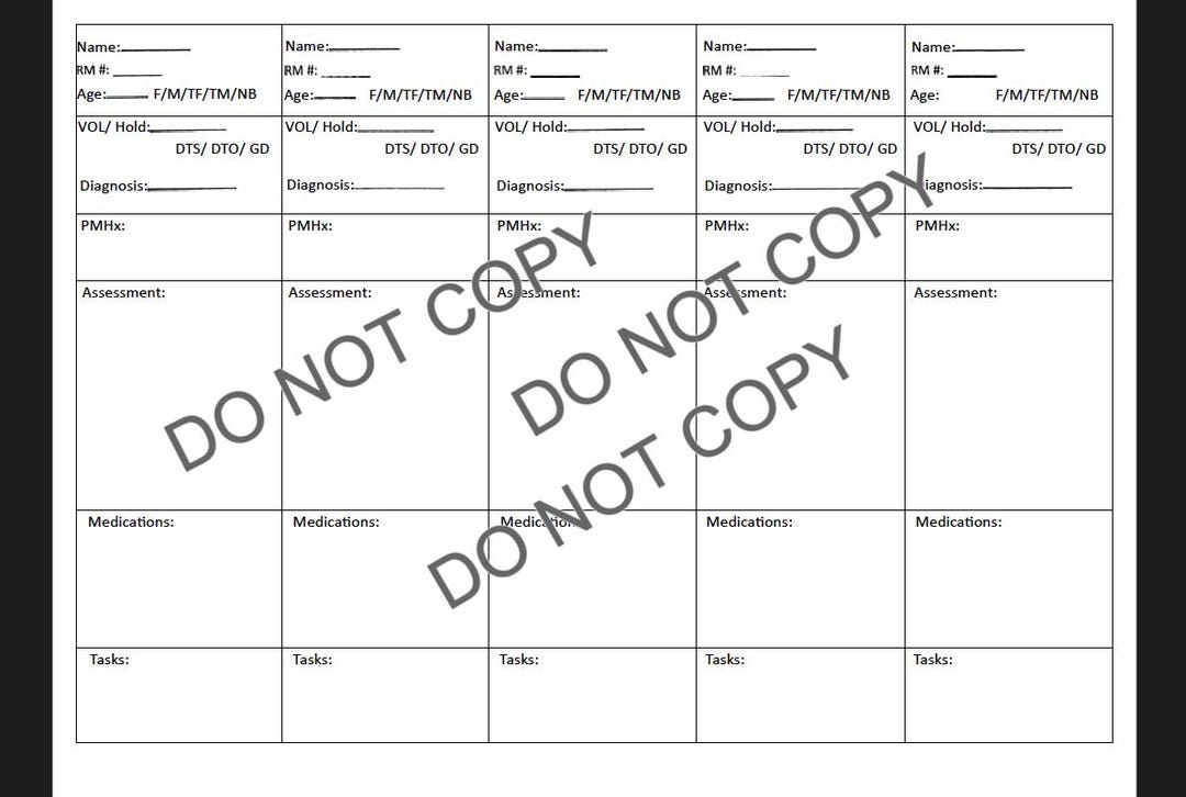 5-patient Psychiatric Nurse Assessment Sheet, Report Sheet, Brain; PDF ...