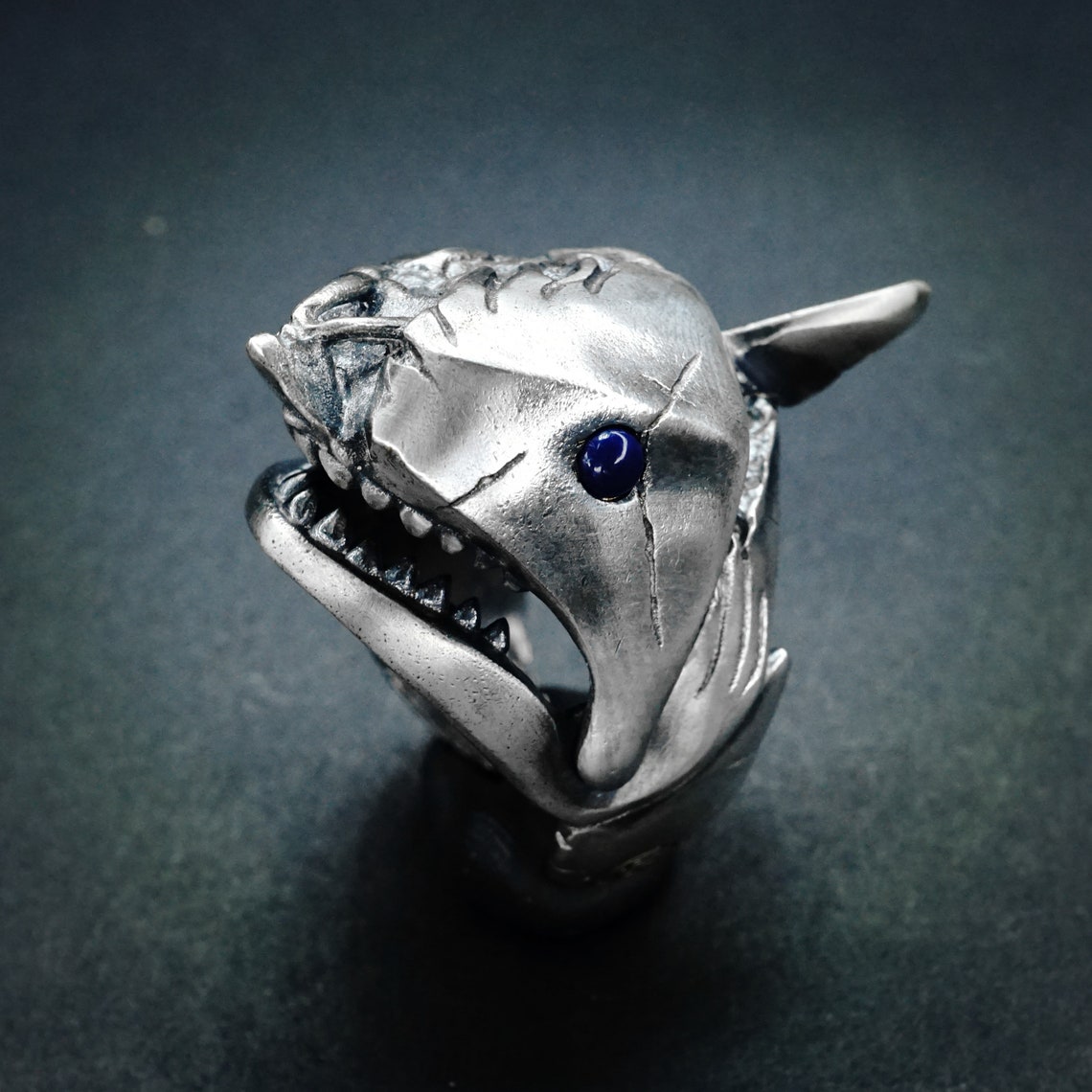 Skeleton Great White Shark Ring Animal Ring Sea Beach 925 Sterling ...