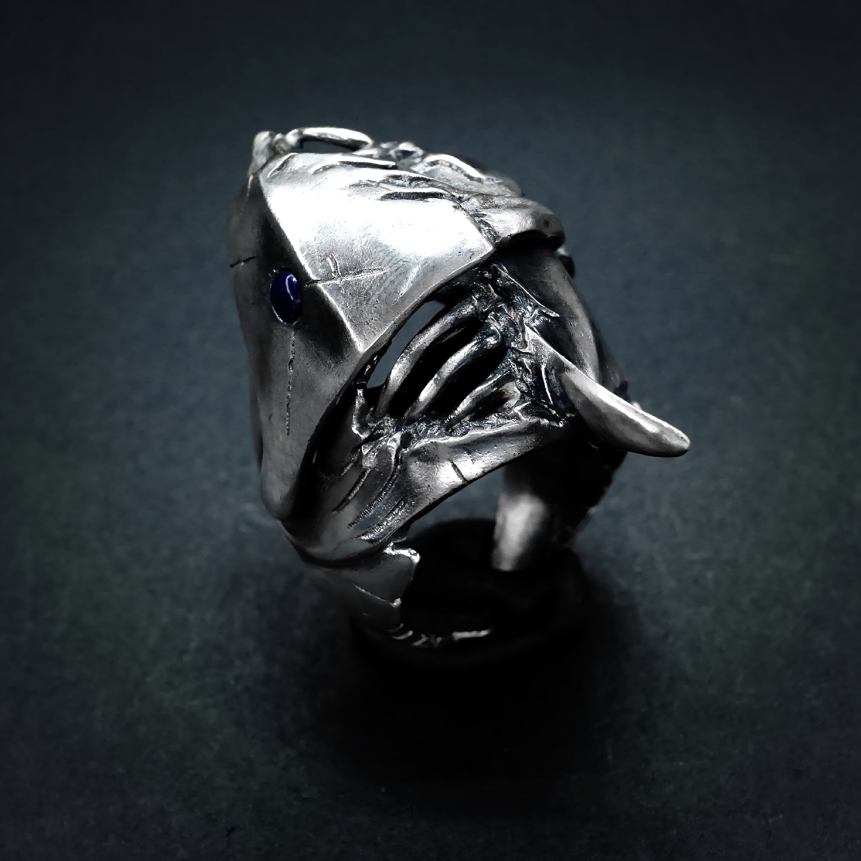 Skeleton Great White Shark Ring Animal Ring Sea Beach 925 Sterling ...