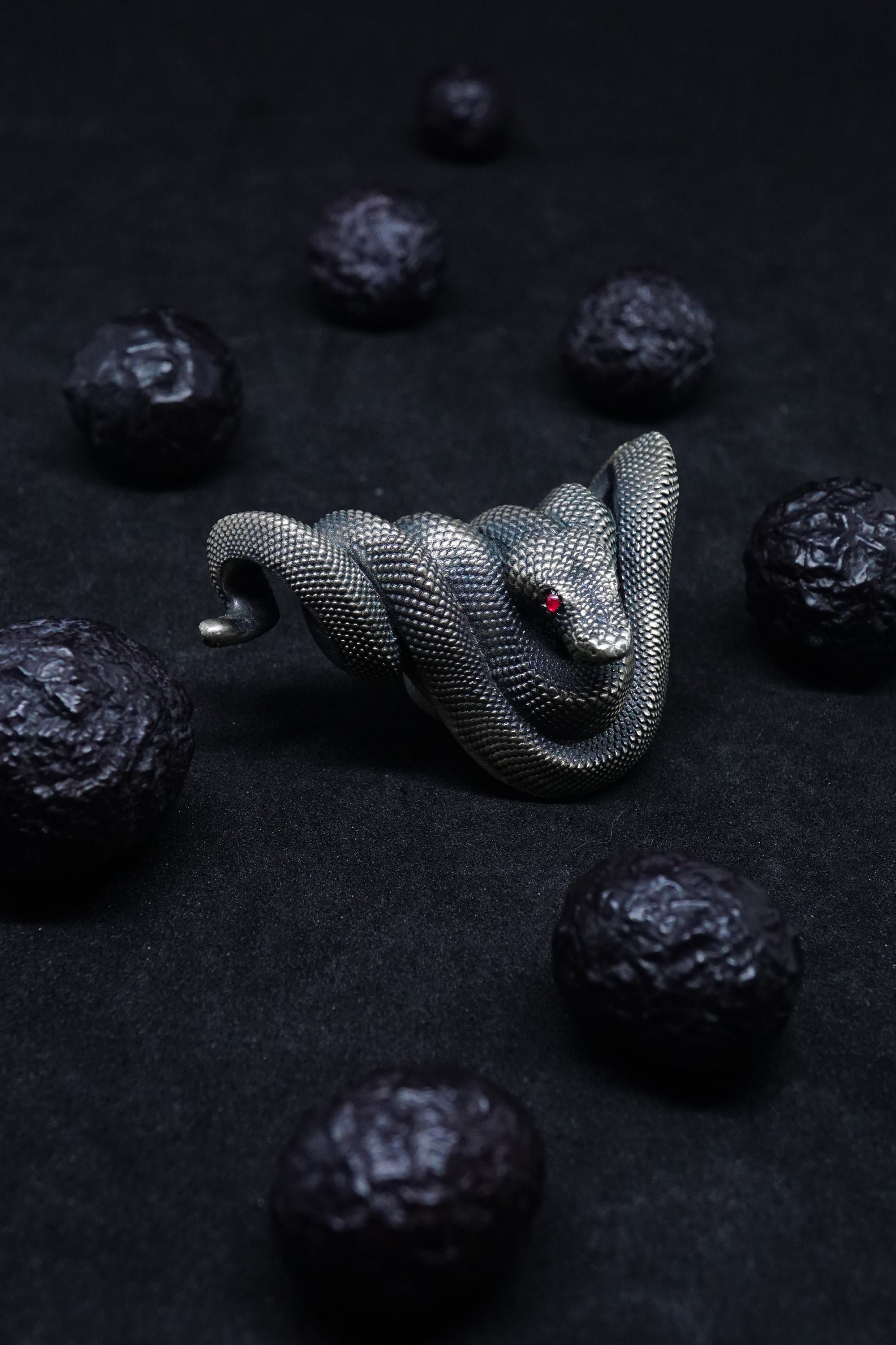 Emerald Tree Boa Pendant Green Tree Python Natural Ruby 925 Silver ...