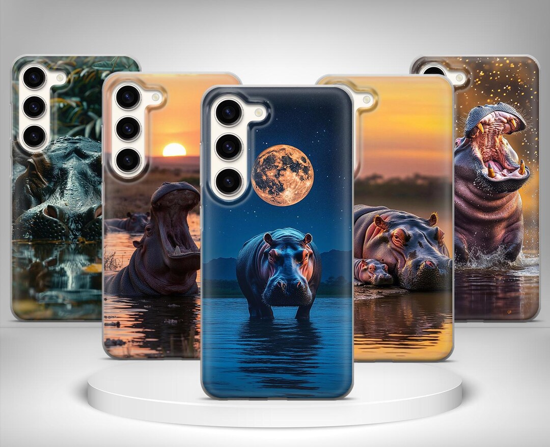 Hippo Phone Case: Animal Art Cover for Iphone, Samsung & Google Pixel ...