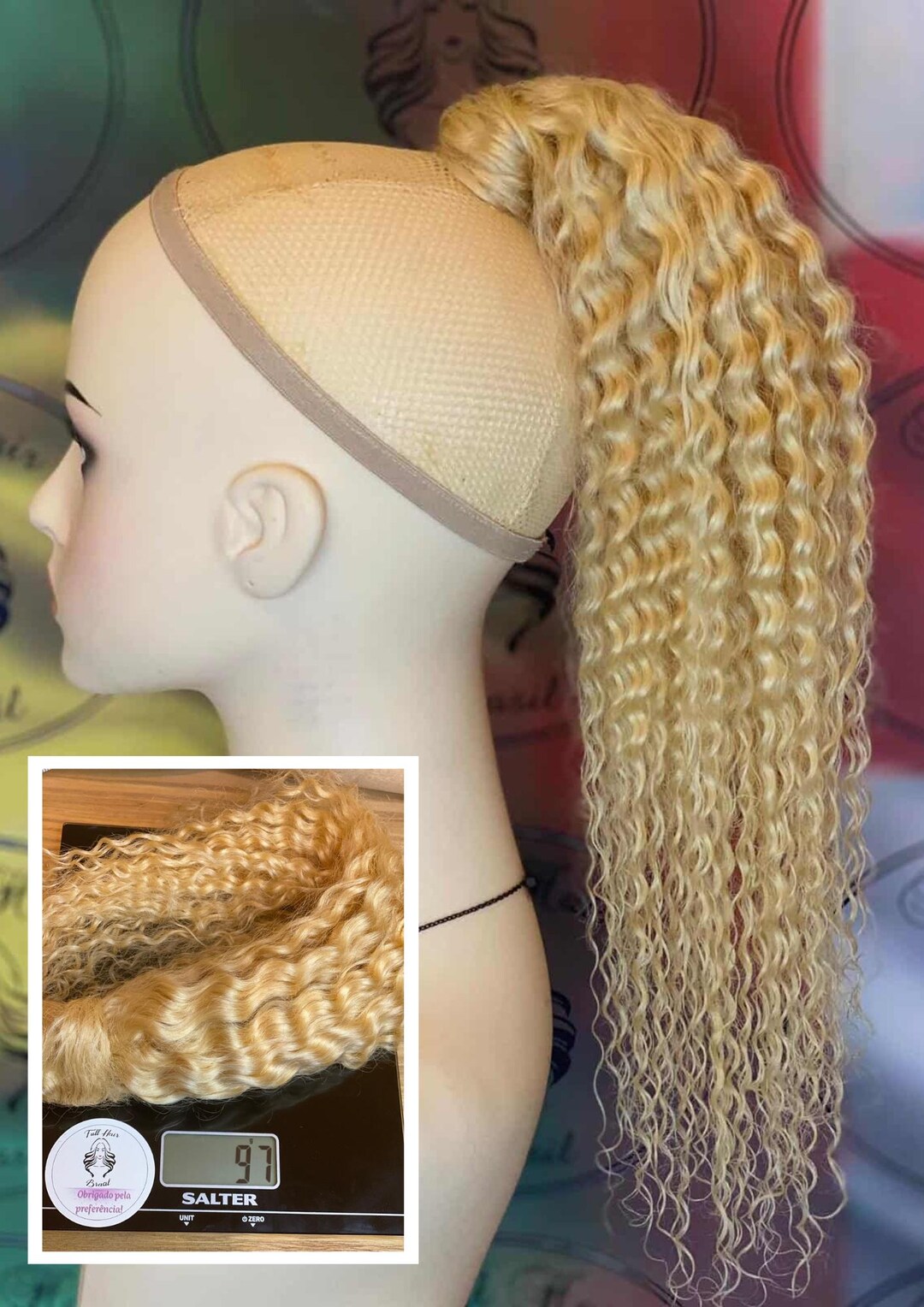 Brazilian Human Hair Ponytail Bleach Kinky Curly – Wrap Around Method ...