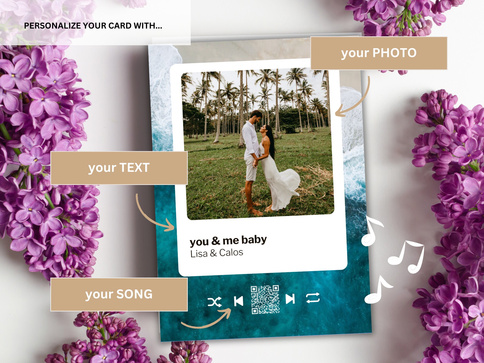 Personalisierte Karte mit eurem Song Spotify Song QR Code Song Cards ...