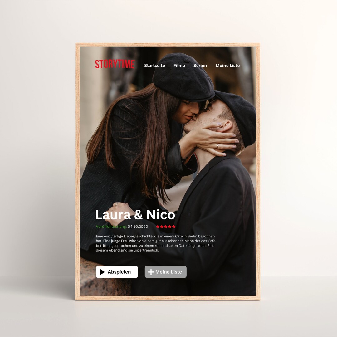 Personalized Netflix Style Movie Poster With Your Own Story Special ...