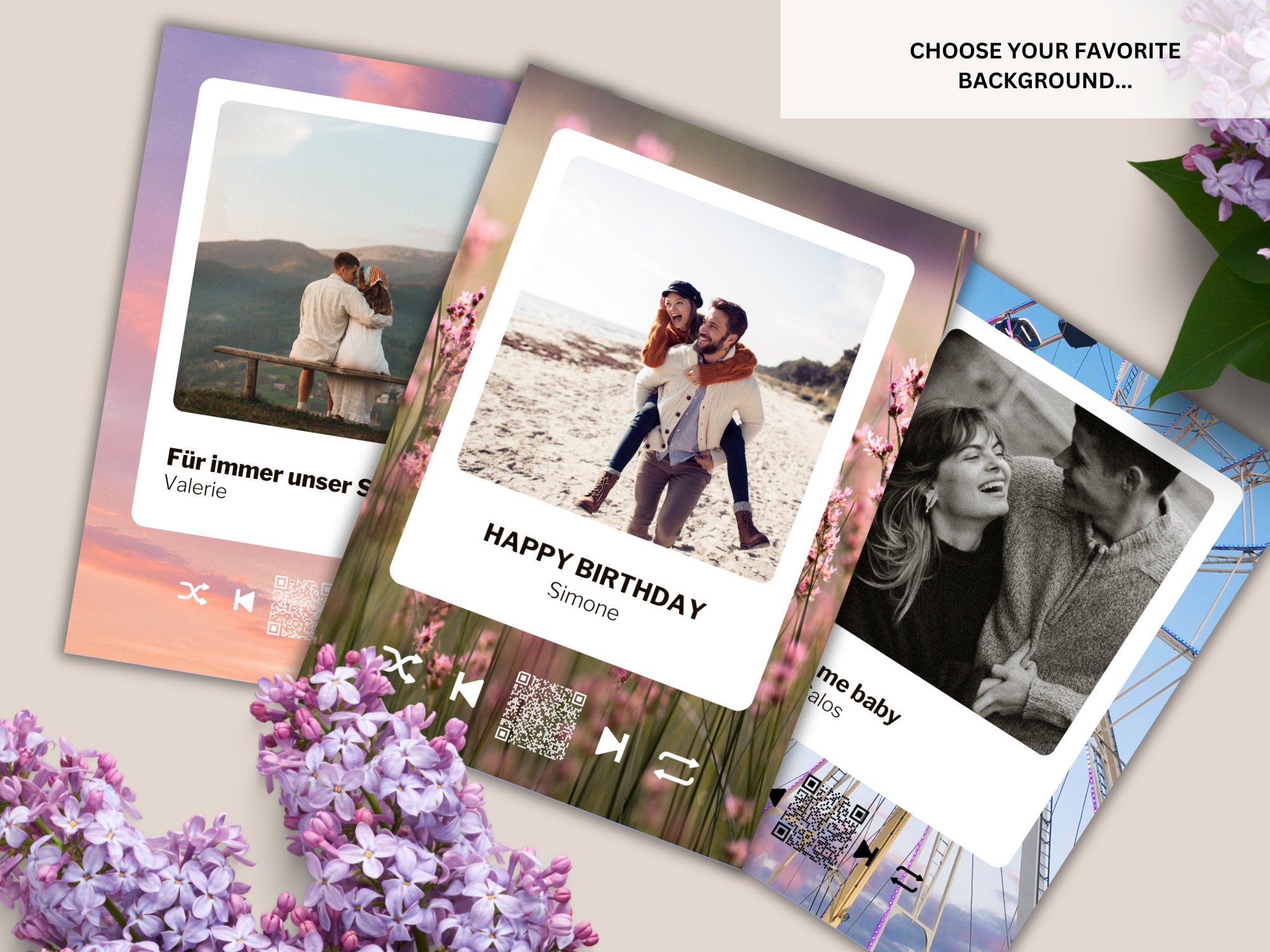 Personalisierte Karte mit eurem Song Spotify Song QR Code Song Cards ...