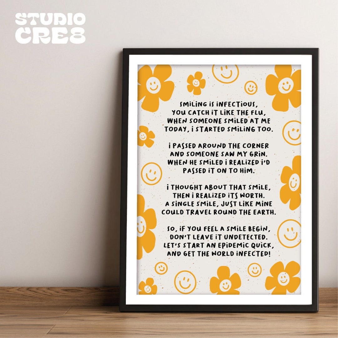 Smile Poem Print - Etsy