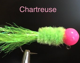 Chartreuse Squirmy Worm Crappie/bass Jig #217 5 per Pack 2 Sizes ...