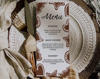 Christmas Menu Printable Christmas Menu 5x7 Instant - Etsy