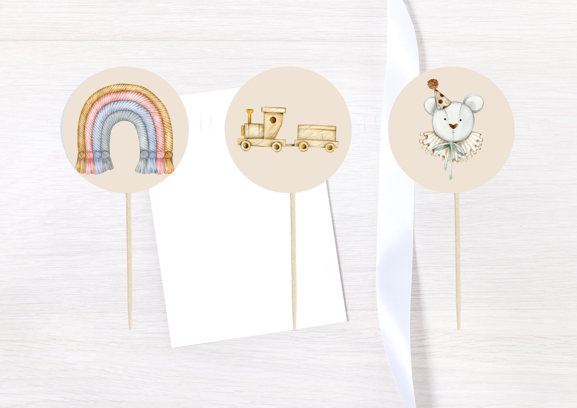 Cute Baby Shower Cupcake Toppers Template Baby Theme Cupcake Toppers ...