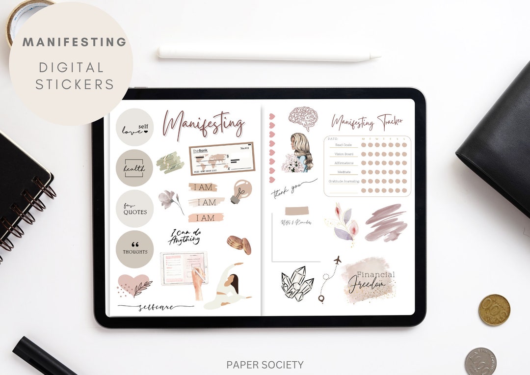 Manifesting Goodnotes Stickers Manifest Stickers Digital - Etsy