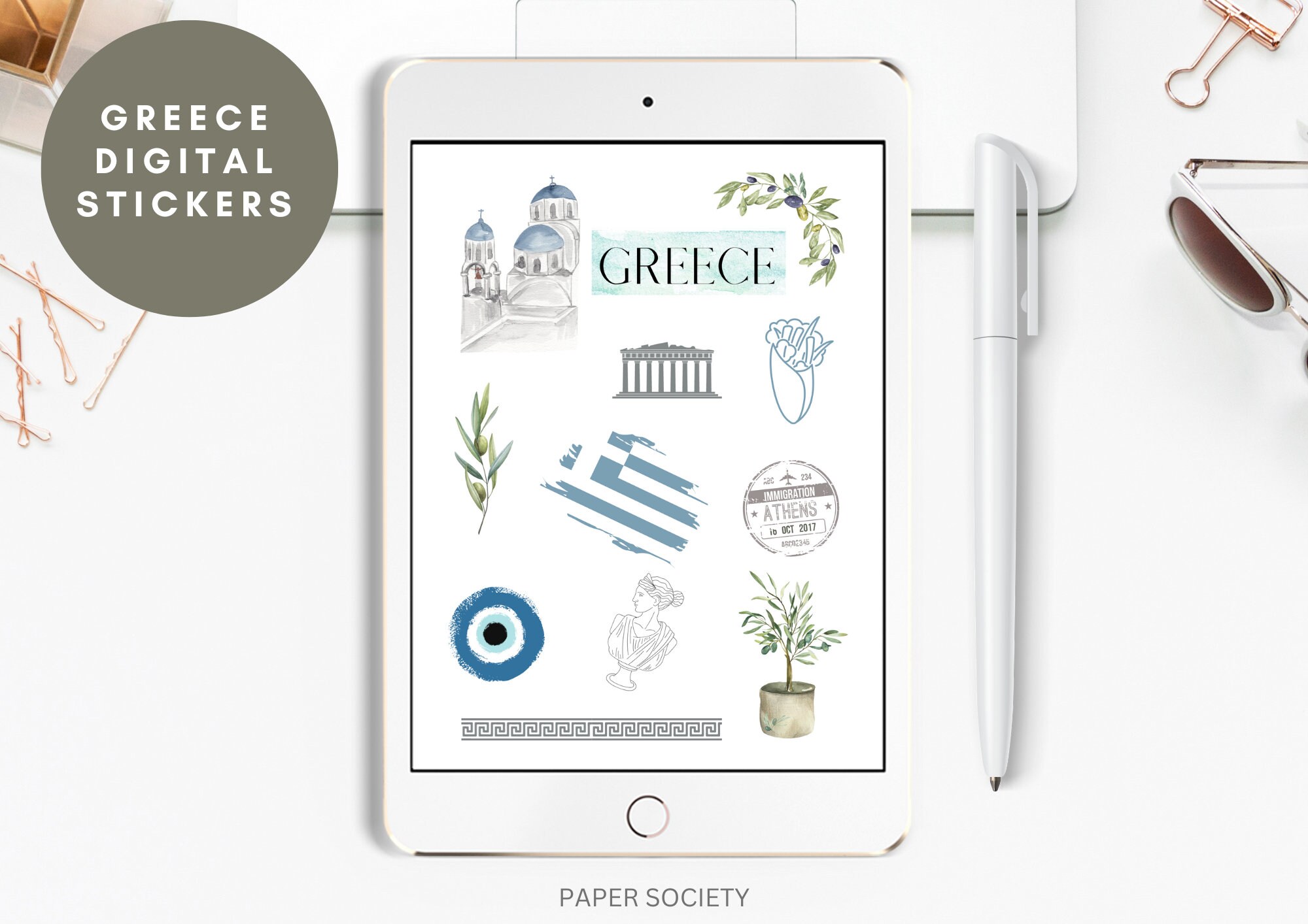 Goodnotes Greece Travel Stickers, Greek Travel Icons, Travel Stickers ...