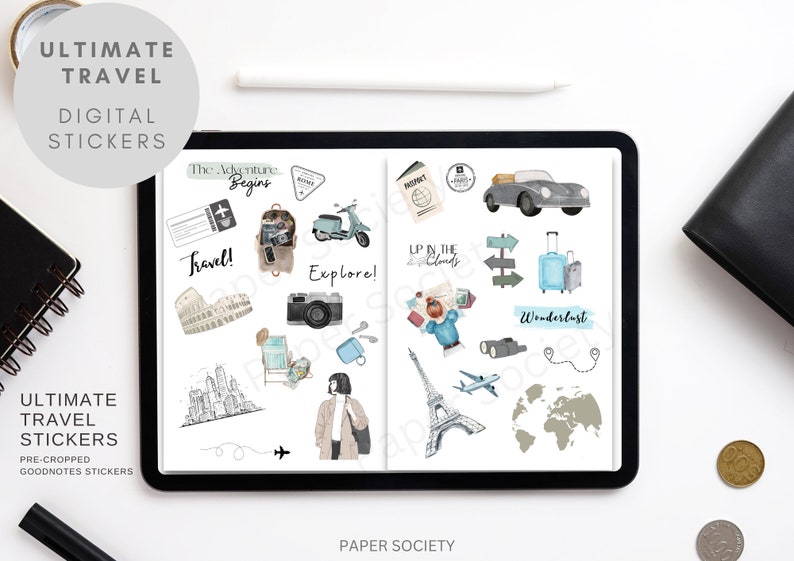 Goodnotes Travel Stickers, Travel Icons, Goodnotes 5, Travel Stickers ...