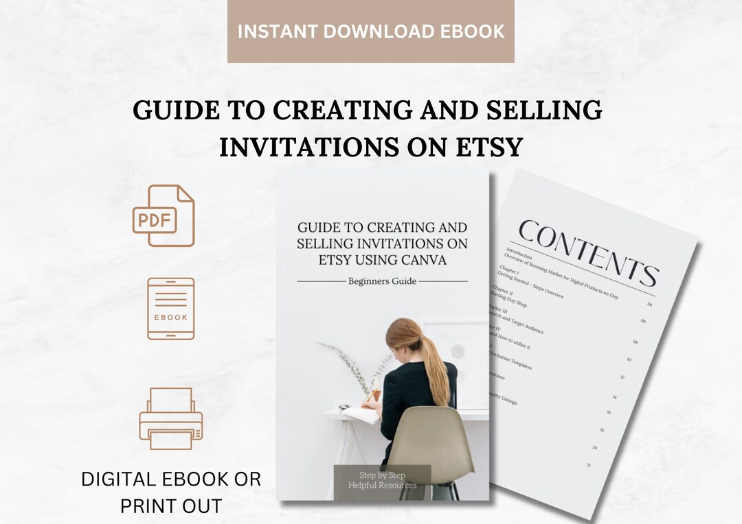 Guide to Creating and Selling Invitations on Etsy Using Canva E-book ...