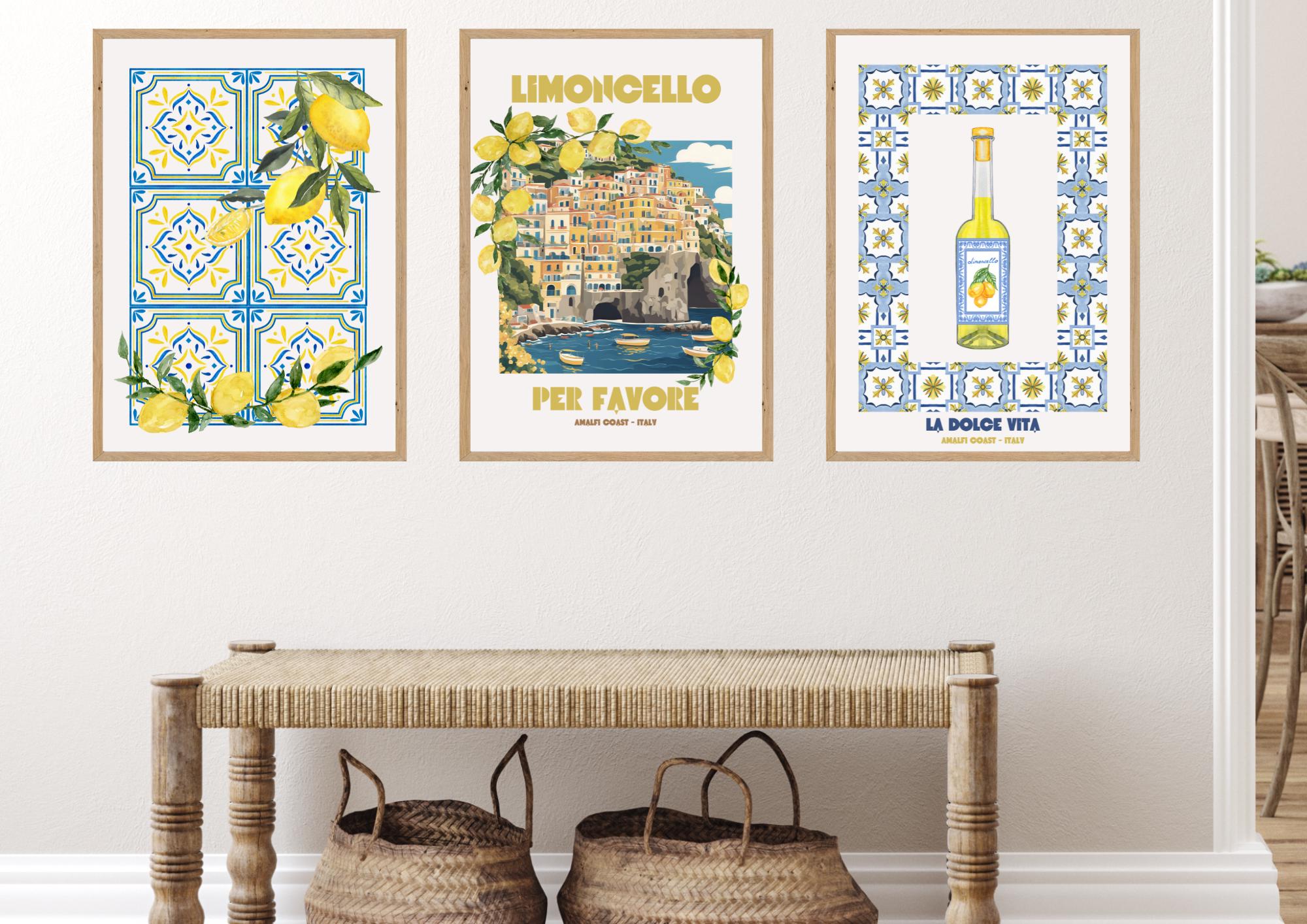 Amalfi Coast Limoncello Lemon Italian, Kitchen Wall Art, Kitchen Poster ...