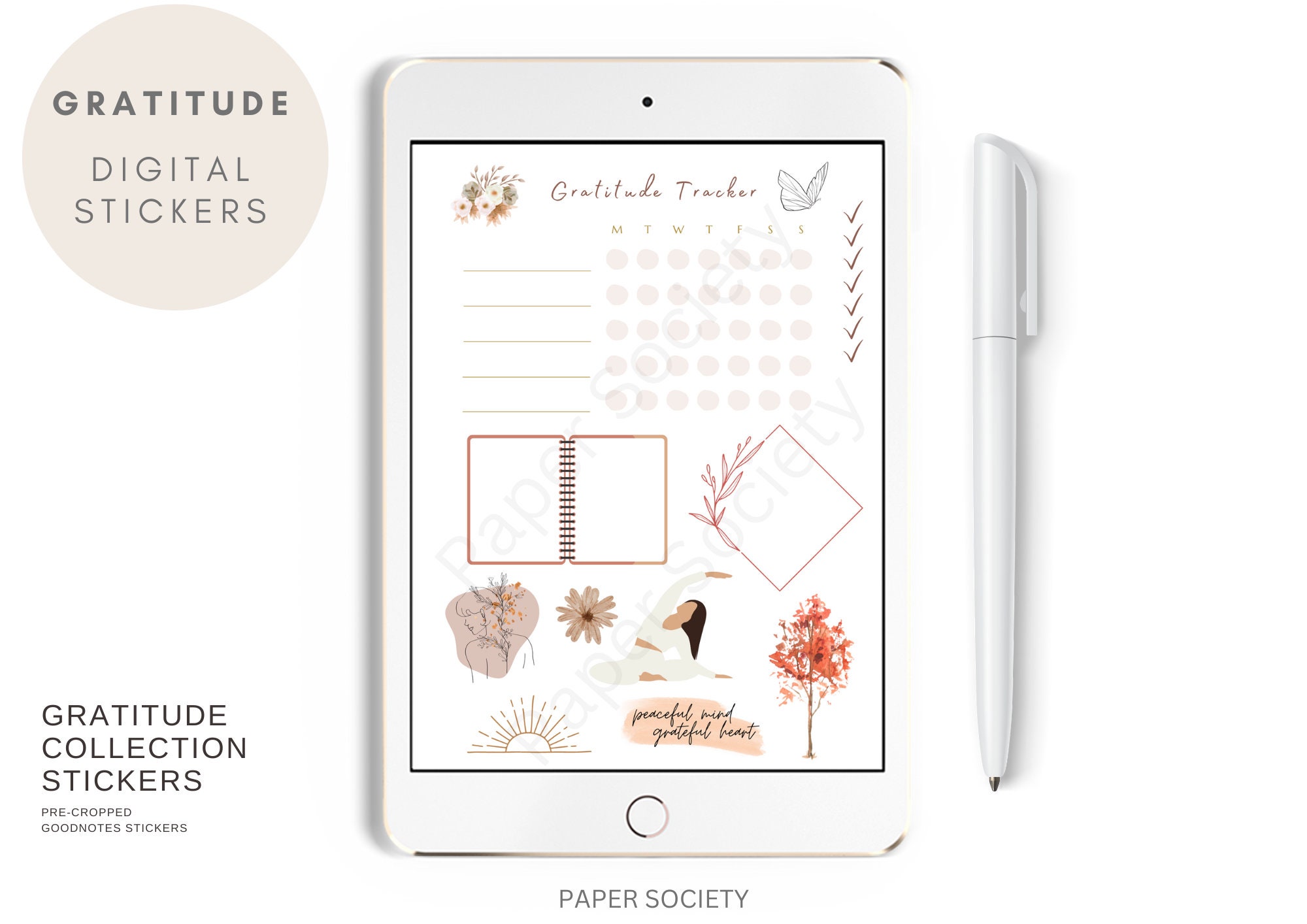 Gratitude Goodnotes Stickers, Gratitude Journal, Grateful Stickers ...
