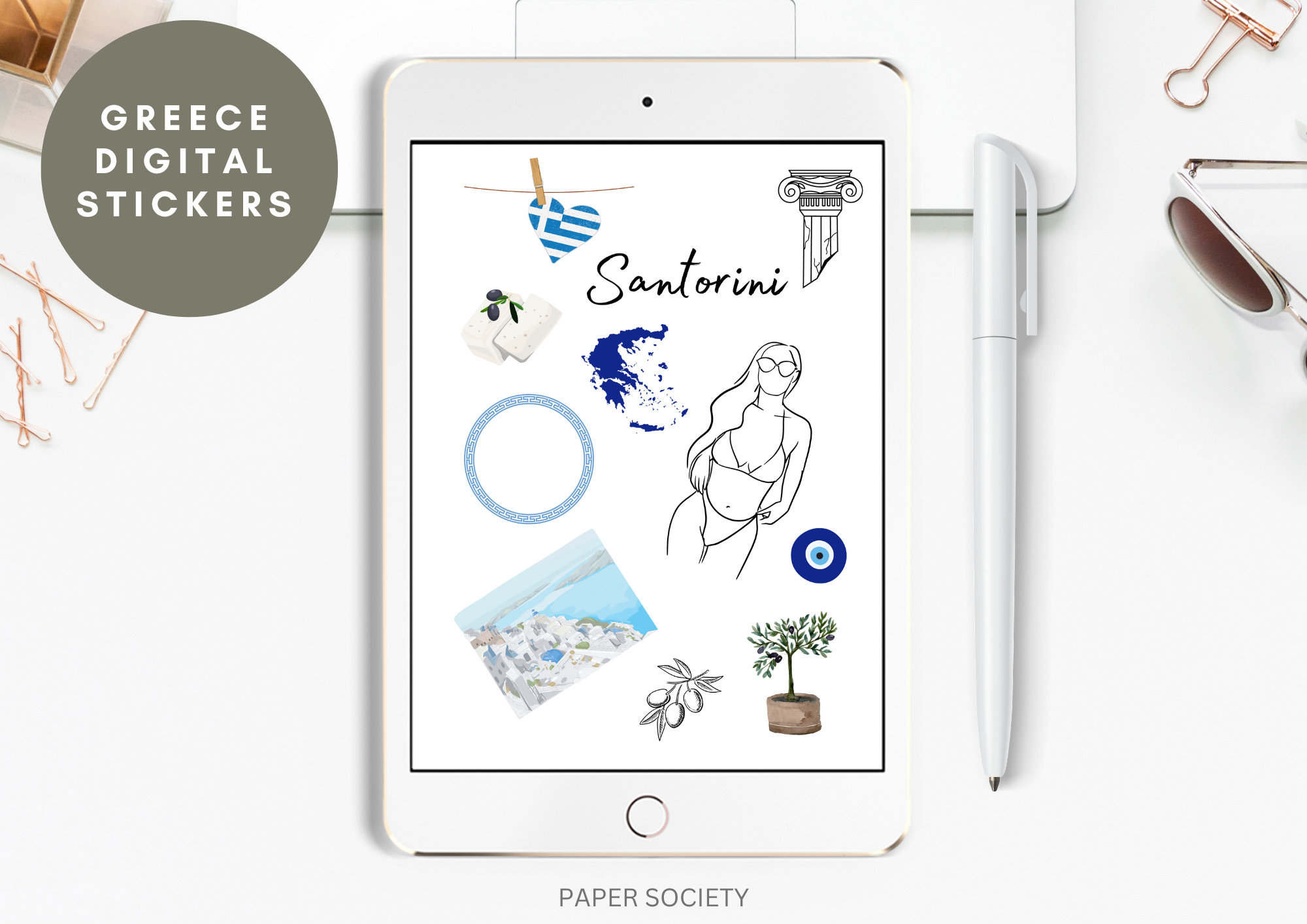 Goodnotes Greece Travel Stickers, Greek Travel Icons, Travel Stickers ...