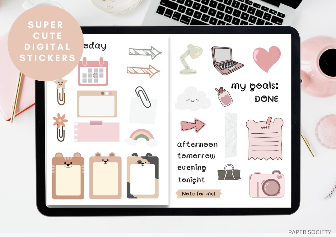 Super Cute Digital Stickers, Goodnotes Pre-cut Stickers, Digital ...