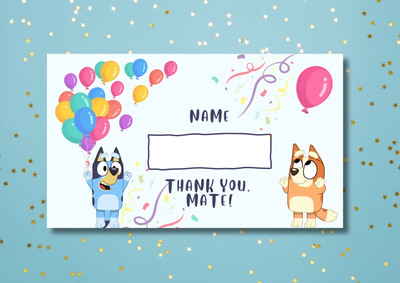 Bluey Birthday Bag Tags, Template Bluey and Bingo Bag Tags, Canva ...