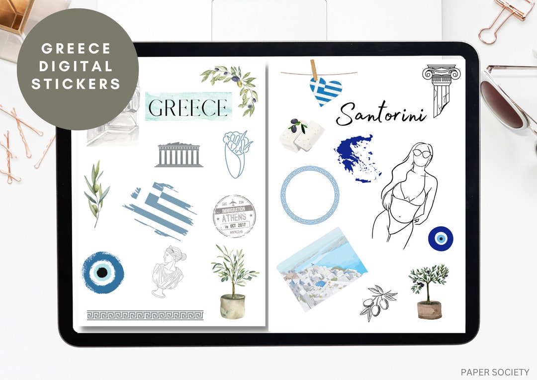 Goodnotes Greece Travel Stickers, Greek Travel Icons, Travel Stickers ...