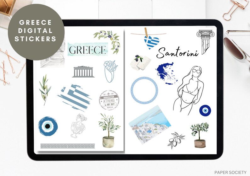 Goodnotes Greece Travel Stickers, Greek Travel Icons, Travel Stickers ...