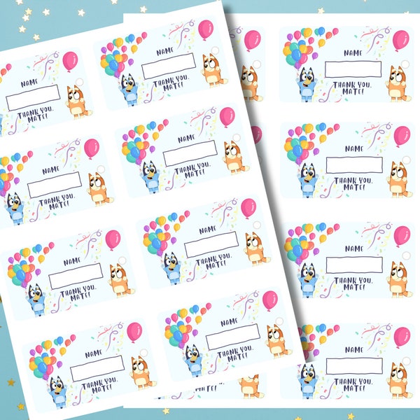 Bluey Name Tags Printable - Etsy