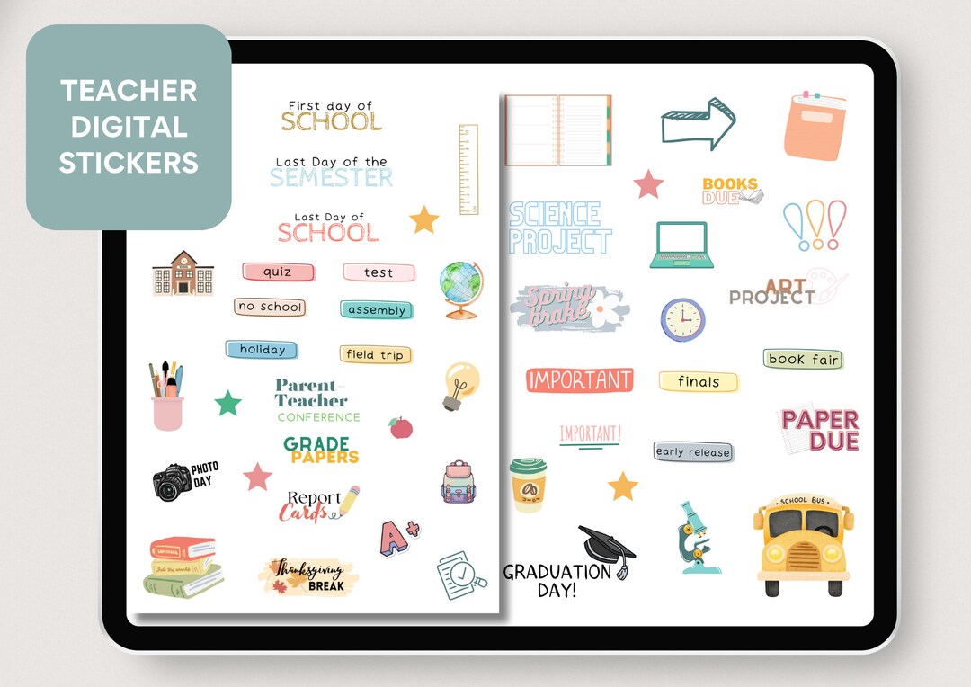 Goodnotes Teacher Stickers Teacher Icons Teacher Stickers - Etsy