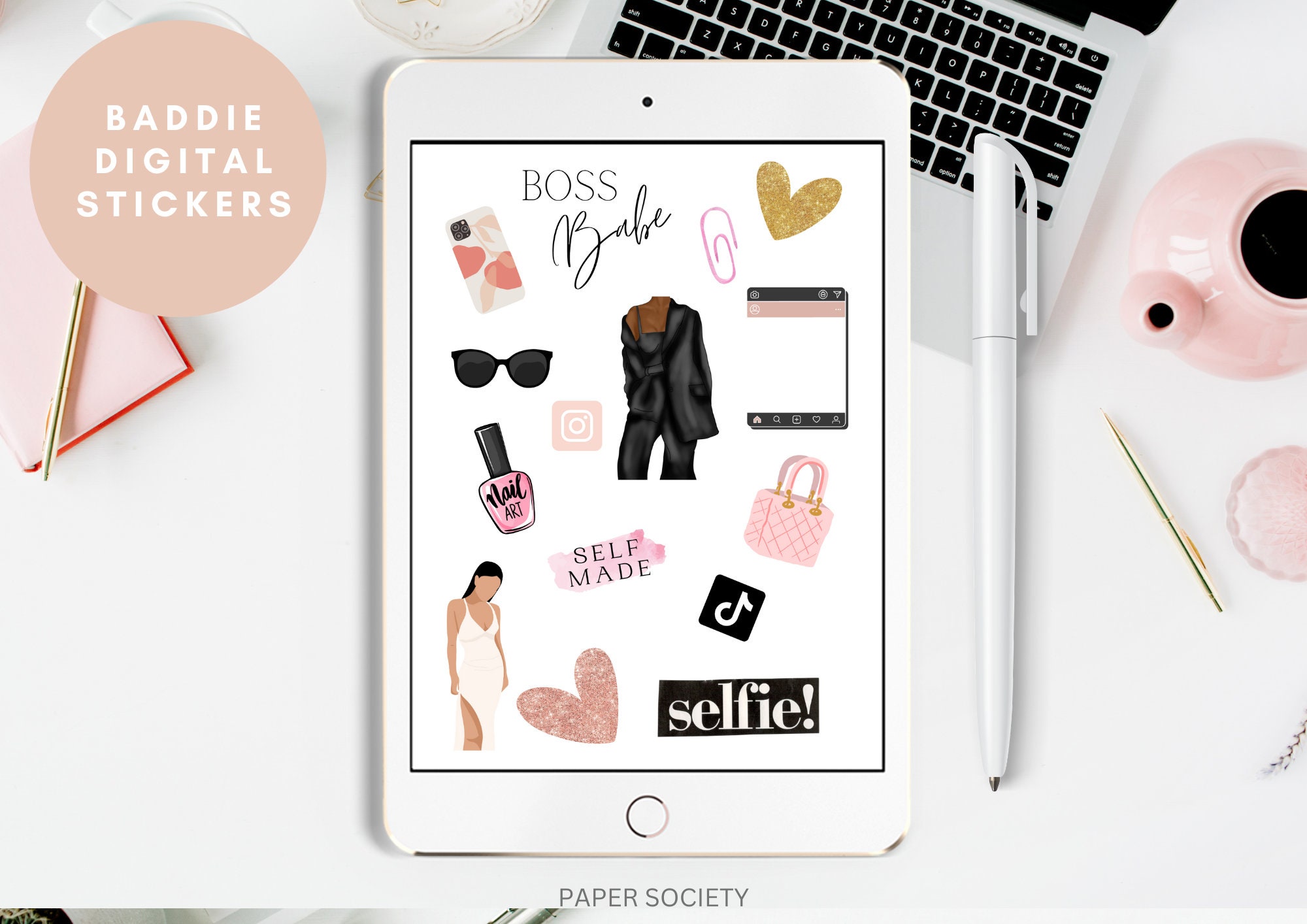 Baddie Girl Collection Goodnotes Stickers, Baddie Stickers, Digital ...