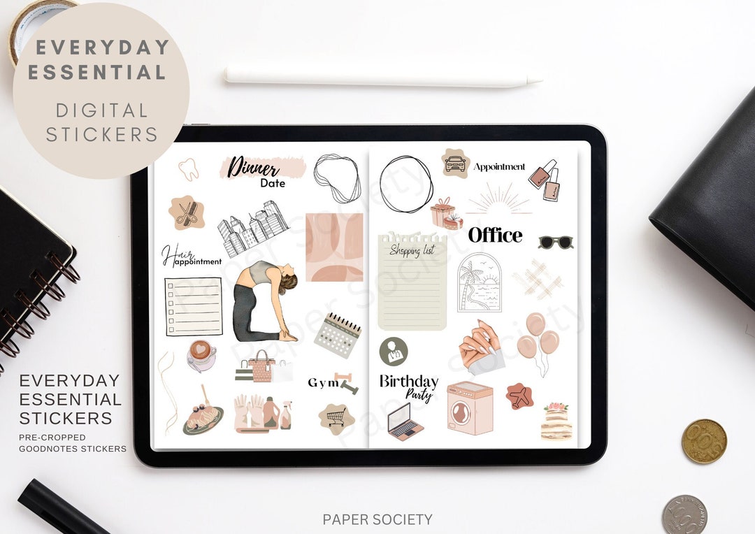 Everyday Essential Stickers, Printable Stickers, Digital Files, Planner ...