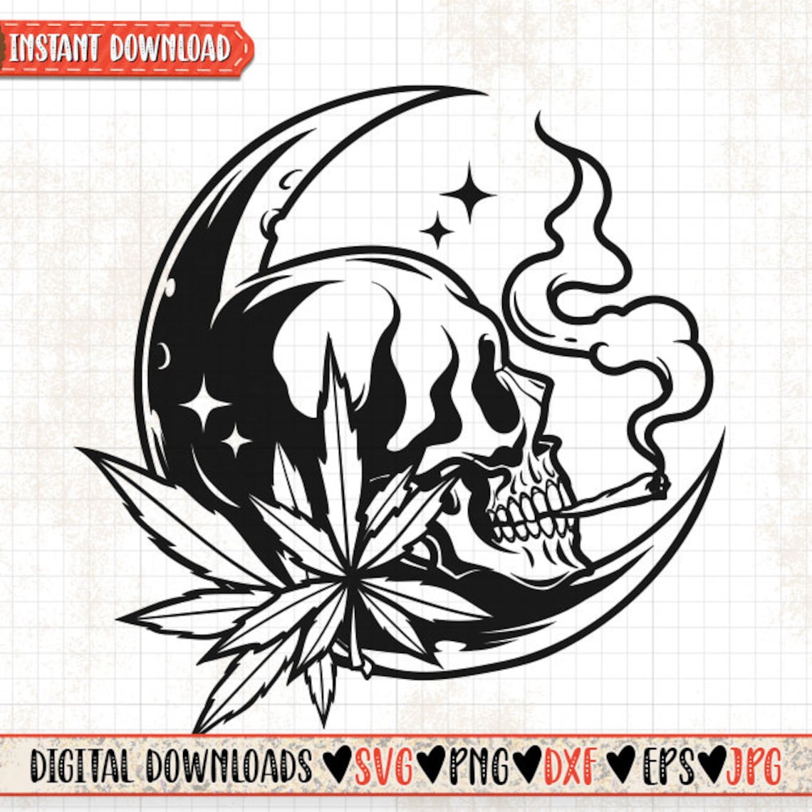 Weed Skull Svg Smoking Joint Clipart High Life Rasta Shirt Png Blunt ...