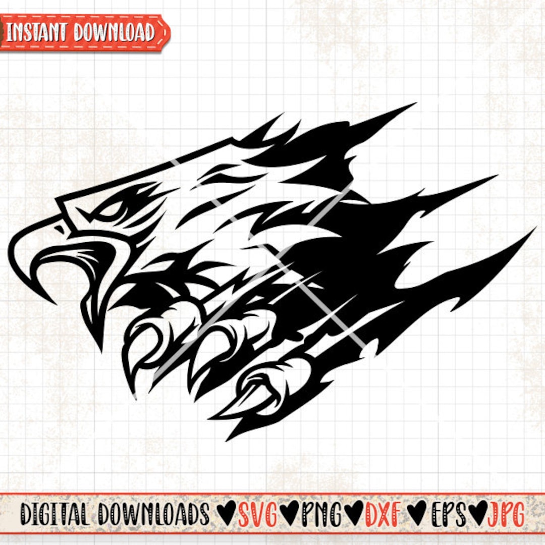 Eagle Scratch Svg | Bird Claw Clipart | Wild Talon Cutfile | Angry Bald ...